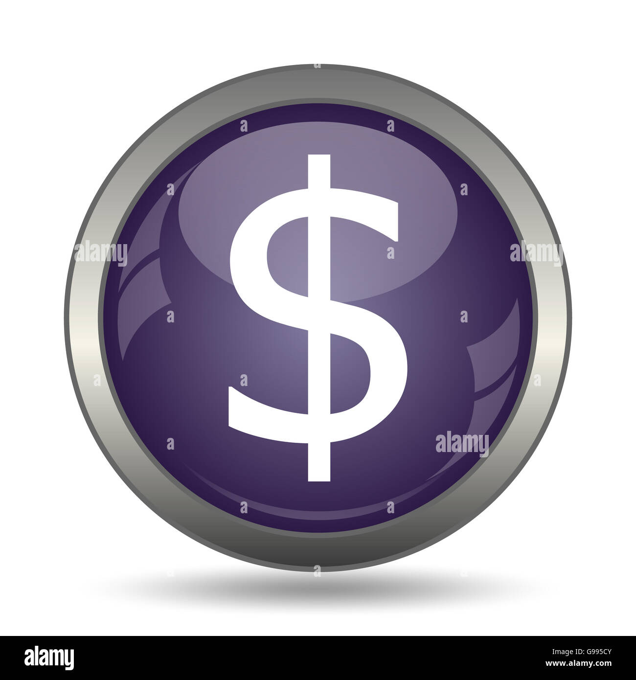 Dollar icon. Internet button on white background Stock Photo - Alamy