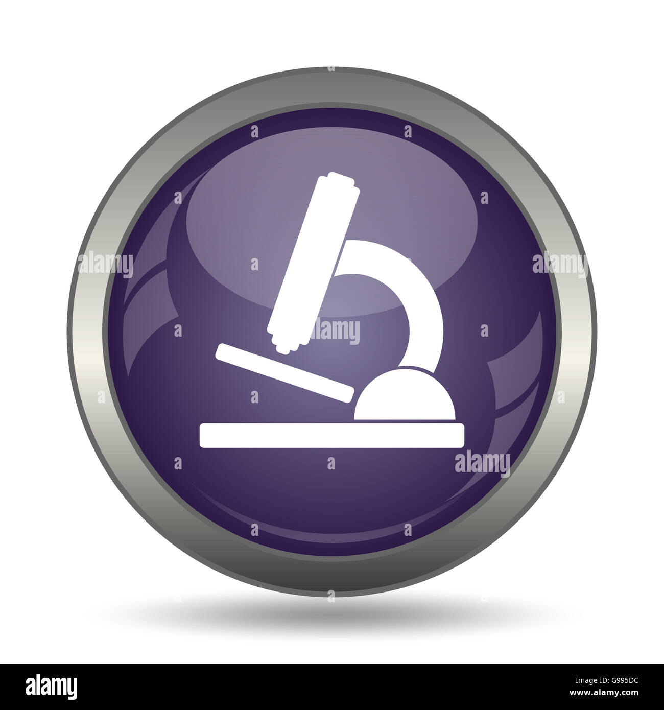 Microscope icon. Internet button on white background Stock Photo - Alamy