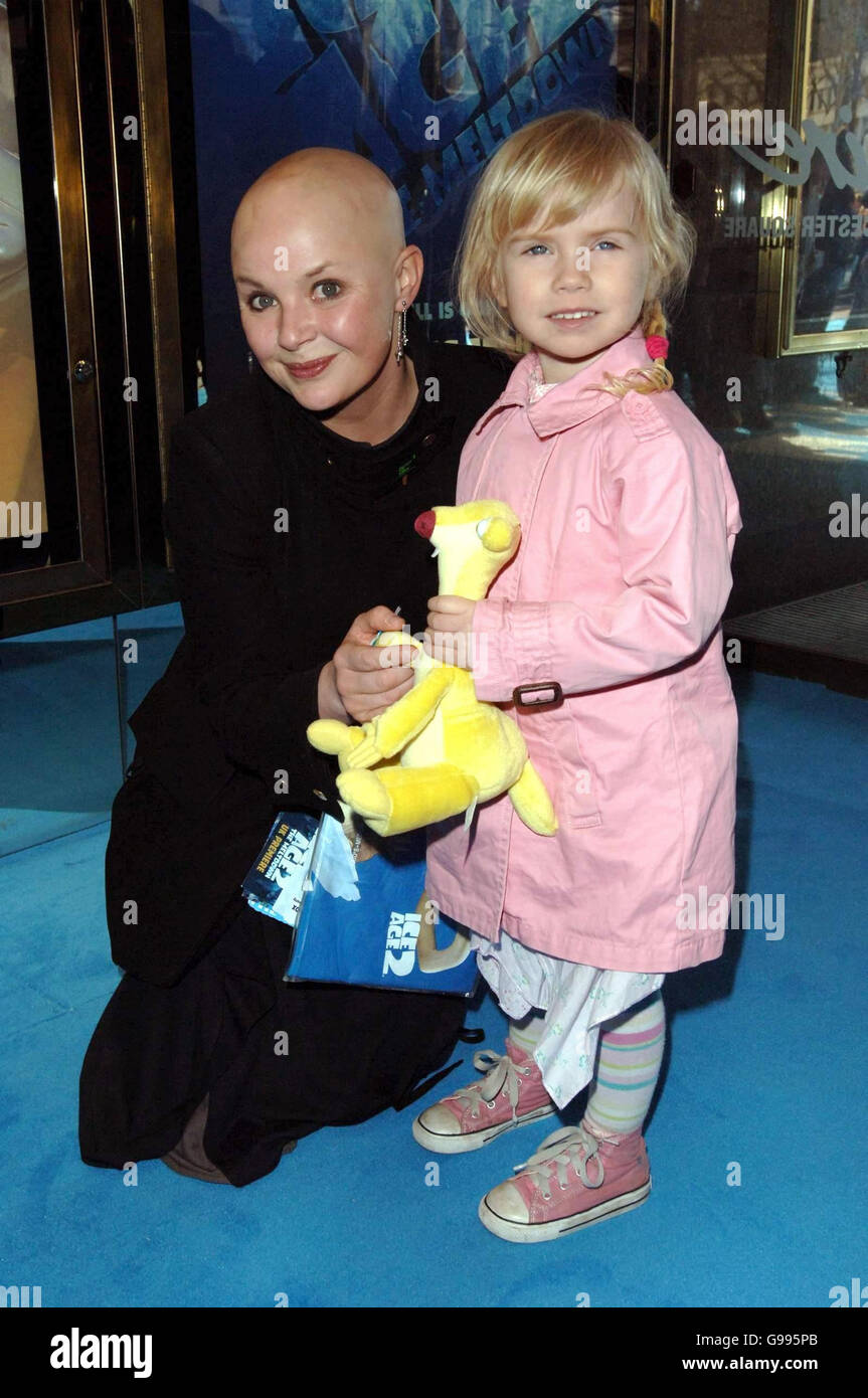 Gail Porter and daughter Honey arrive at the premiere of Ice Age 2 at ...