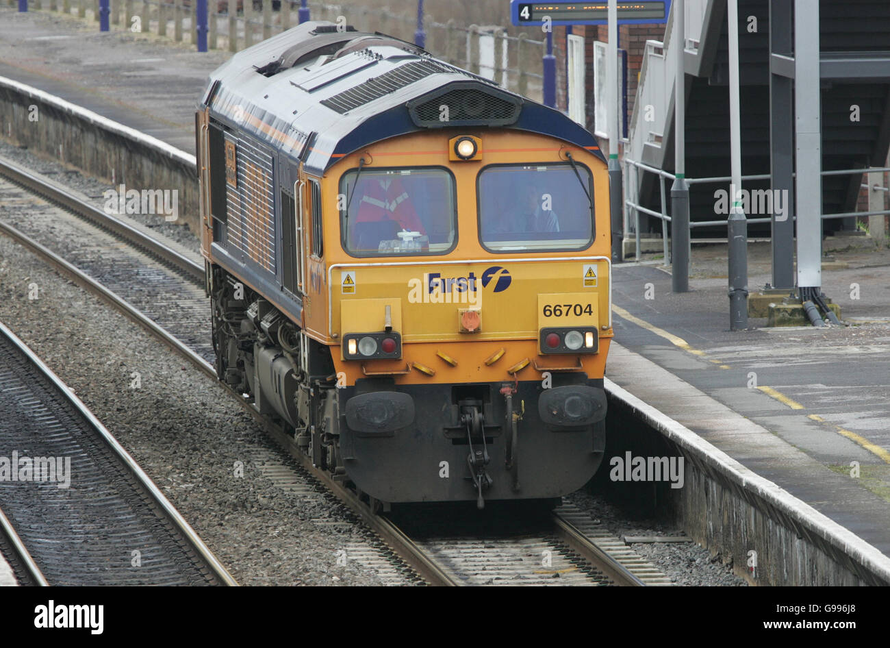 A First great Western locomotive passes though Iver station Stock Photo ...