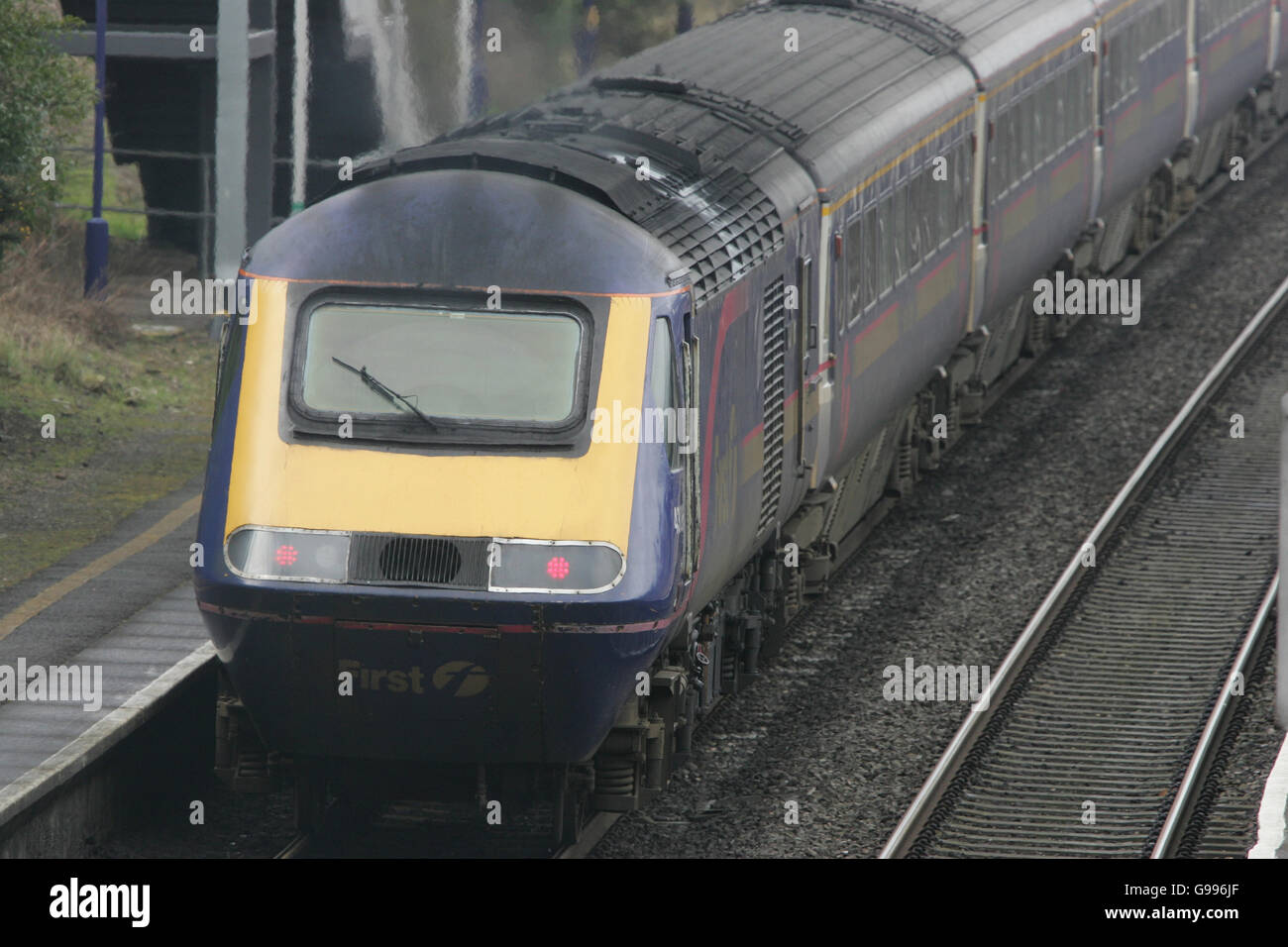 'First Great Western' InterCity 125 train on the line to the west of ...