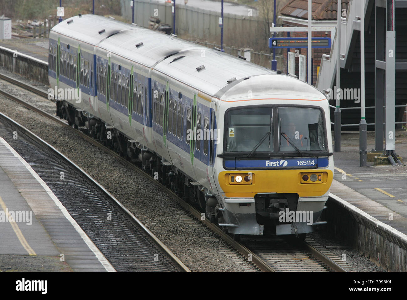 'First Great Western' Class 165 train on the line to the west of ...