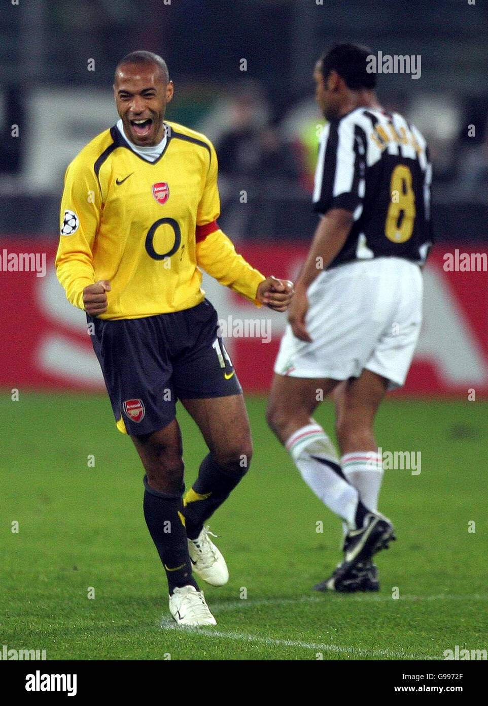Arsenal's Thierry Henry celebrates going through to the semi-final ...