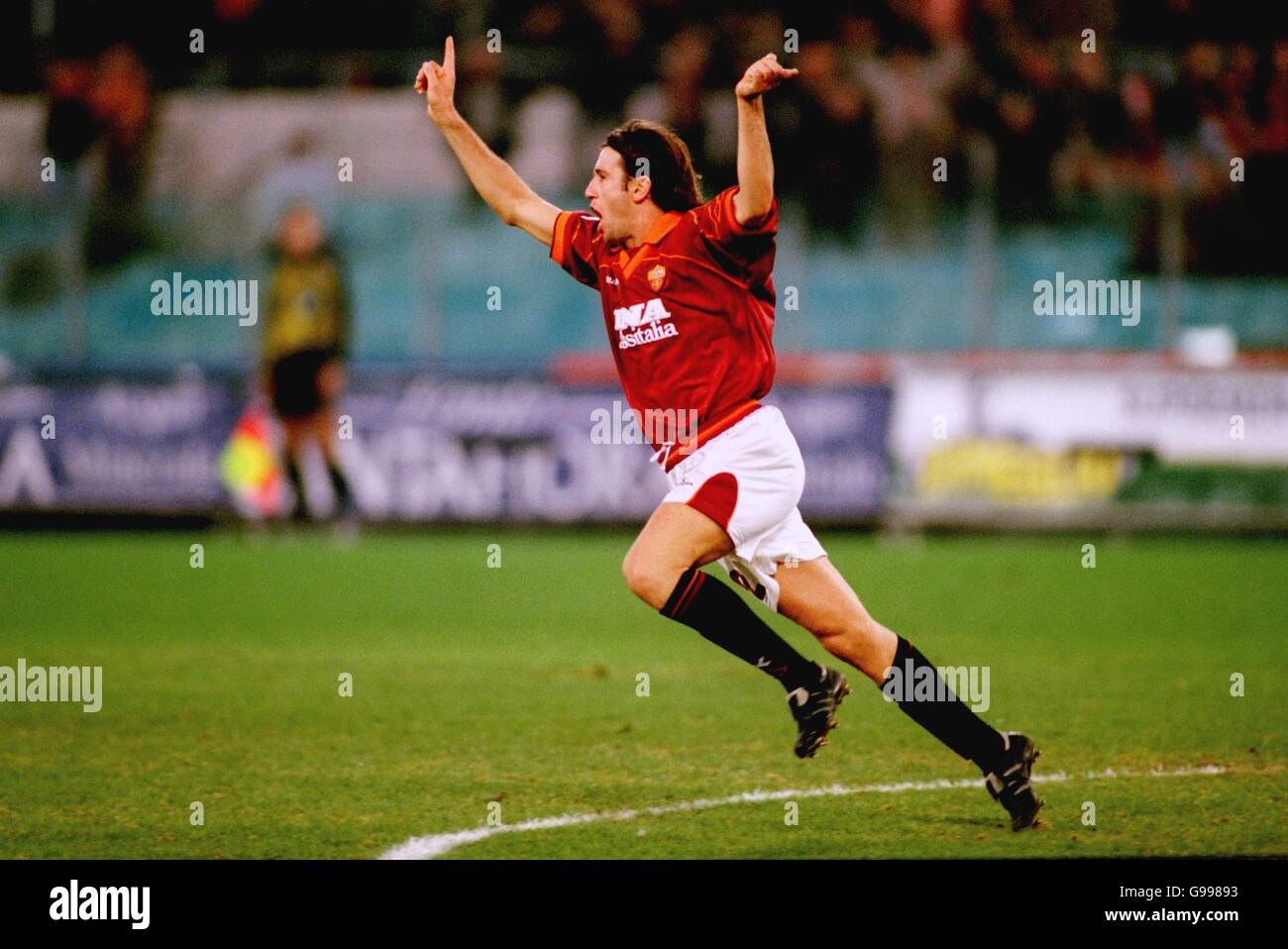 Romas vincent candela celebrates one of his two goals hi-res stock ...