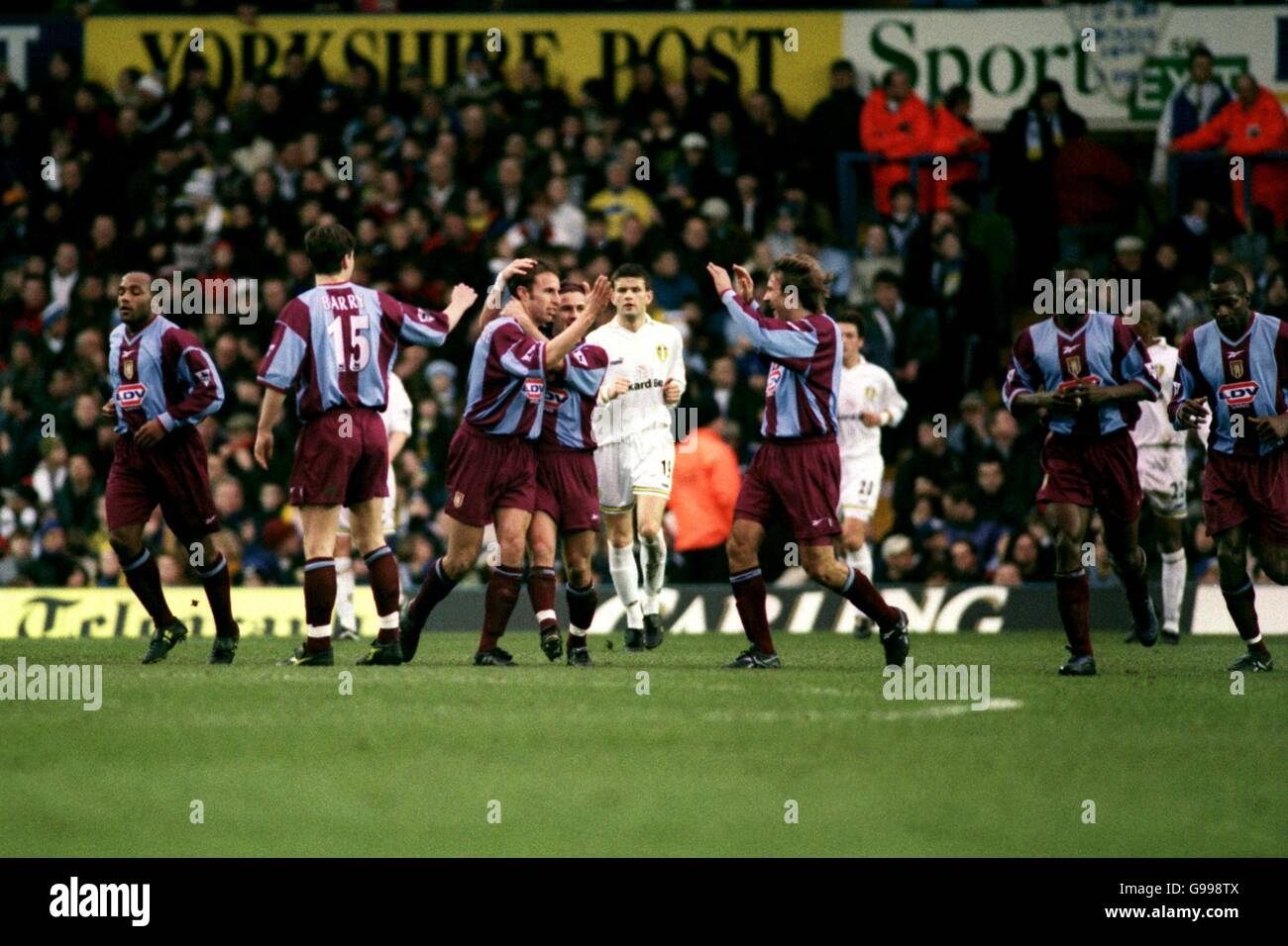 Aston villas southgate celebrates scoring first goal game team mates hi ...