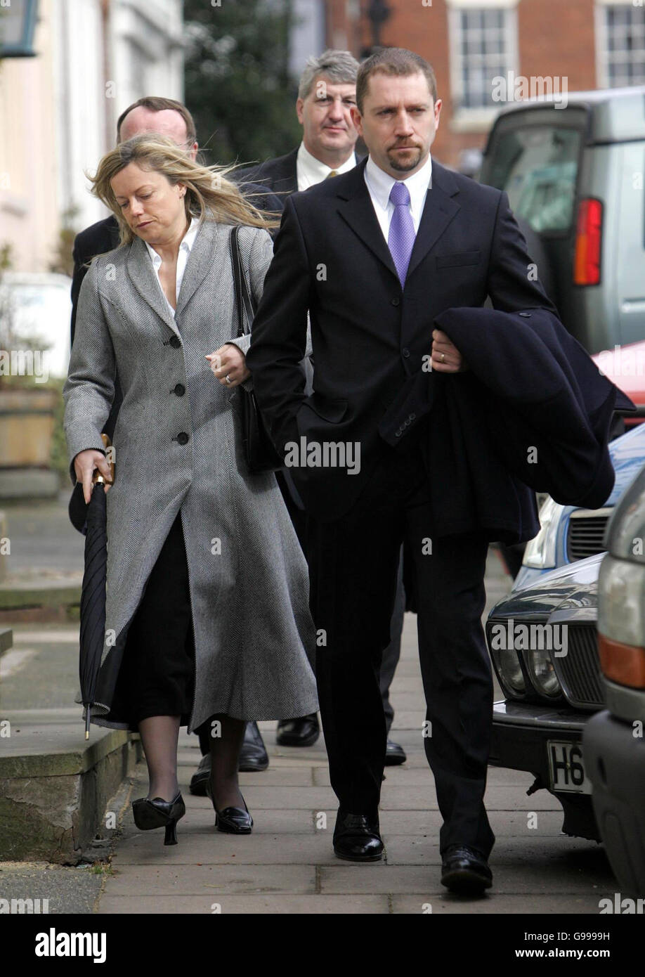Pc Mark Milton arrives at Ludlow Magistrates Court where he is due for ...