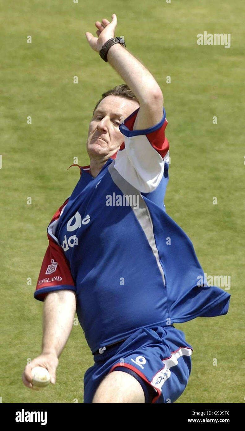 CRICKET England. England bowling coach Kevin Shine in action during a ...