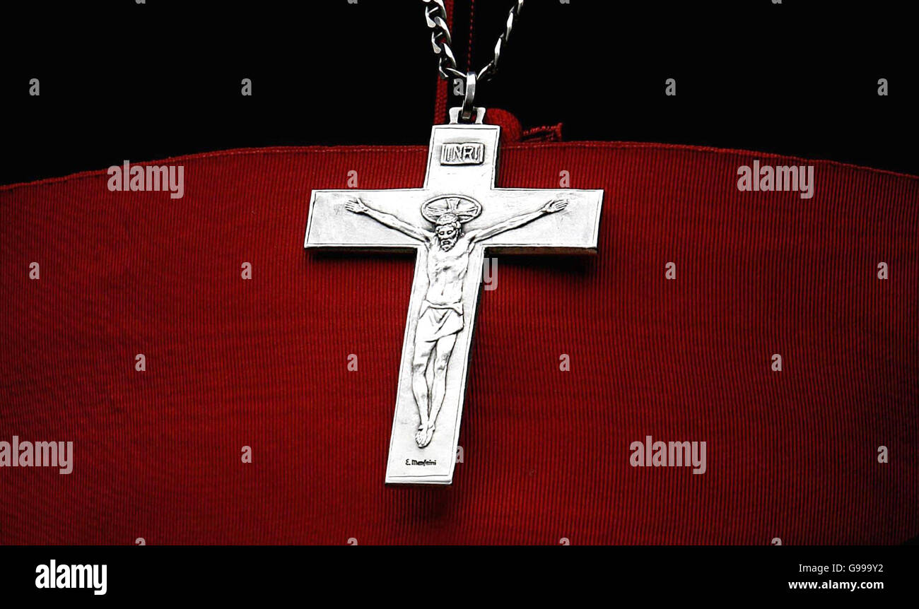 The cross worn by the archbishop of westminster hi-res stock ...