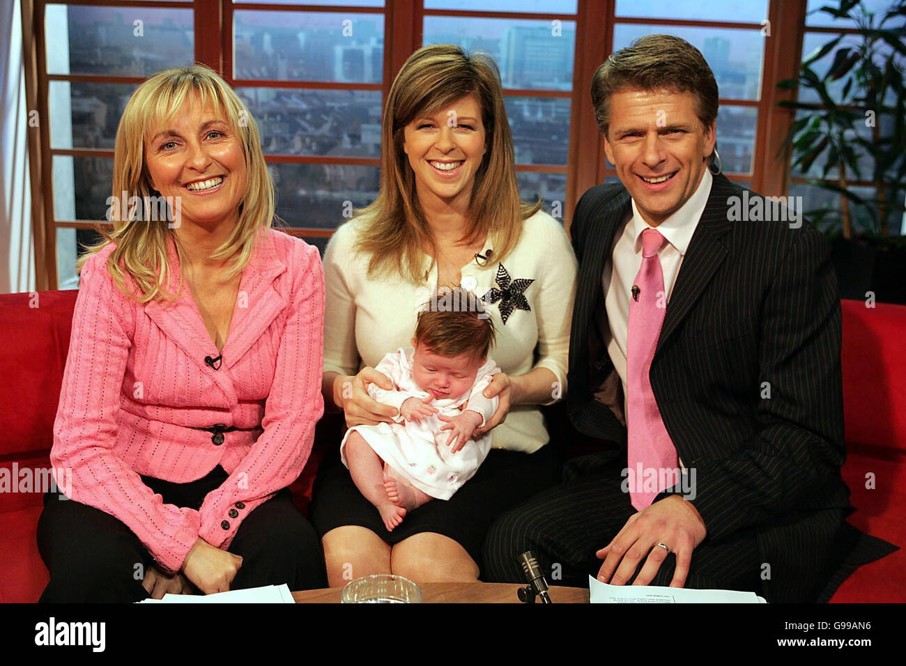 GMTV Presenter Kate Garraway (c) with her five week old daughter ...