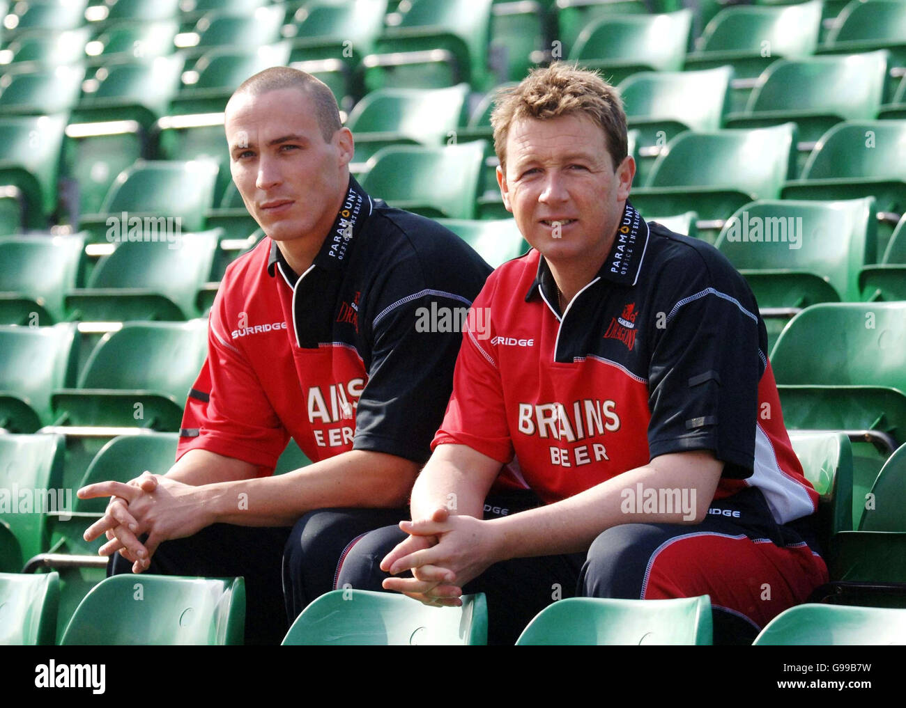 Glamorgan and England's Simon Jones (left) with captain Robert Croft ...