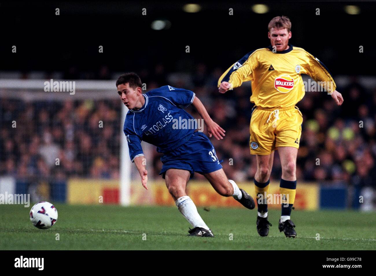 Chelsea's Jon Harley (left) gets away from Leicester City's Graham ...