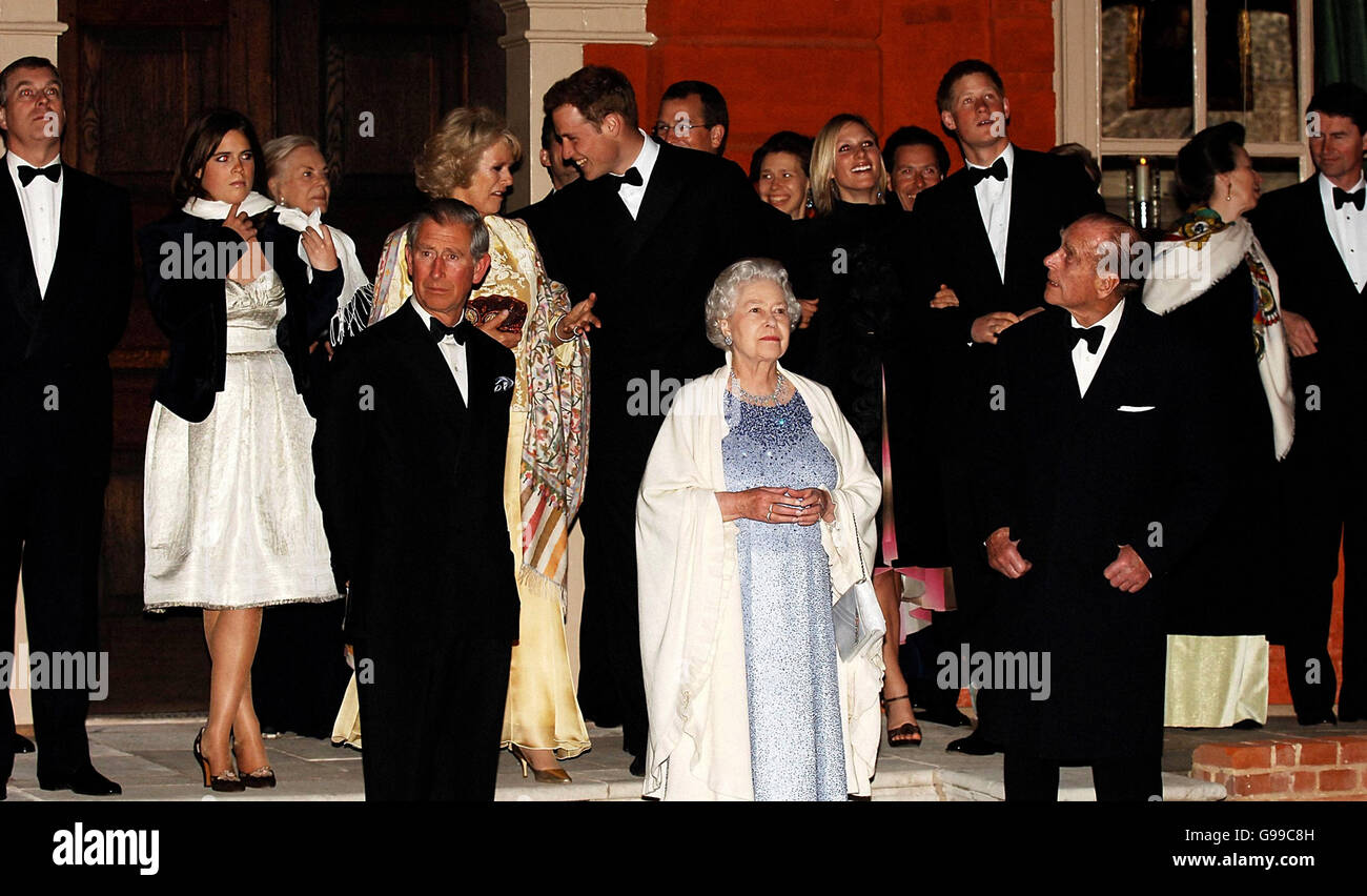 The queen stands with the prince of wales hi-res stock photography and ...