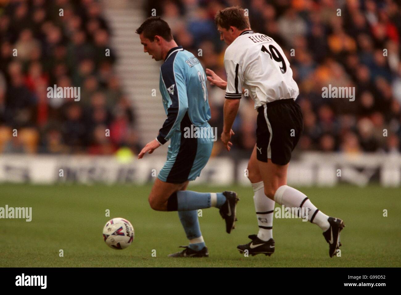 Derby countys steve elliott coventry citys cedric roussel hi-res stock ...
