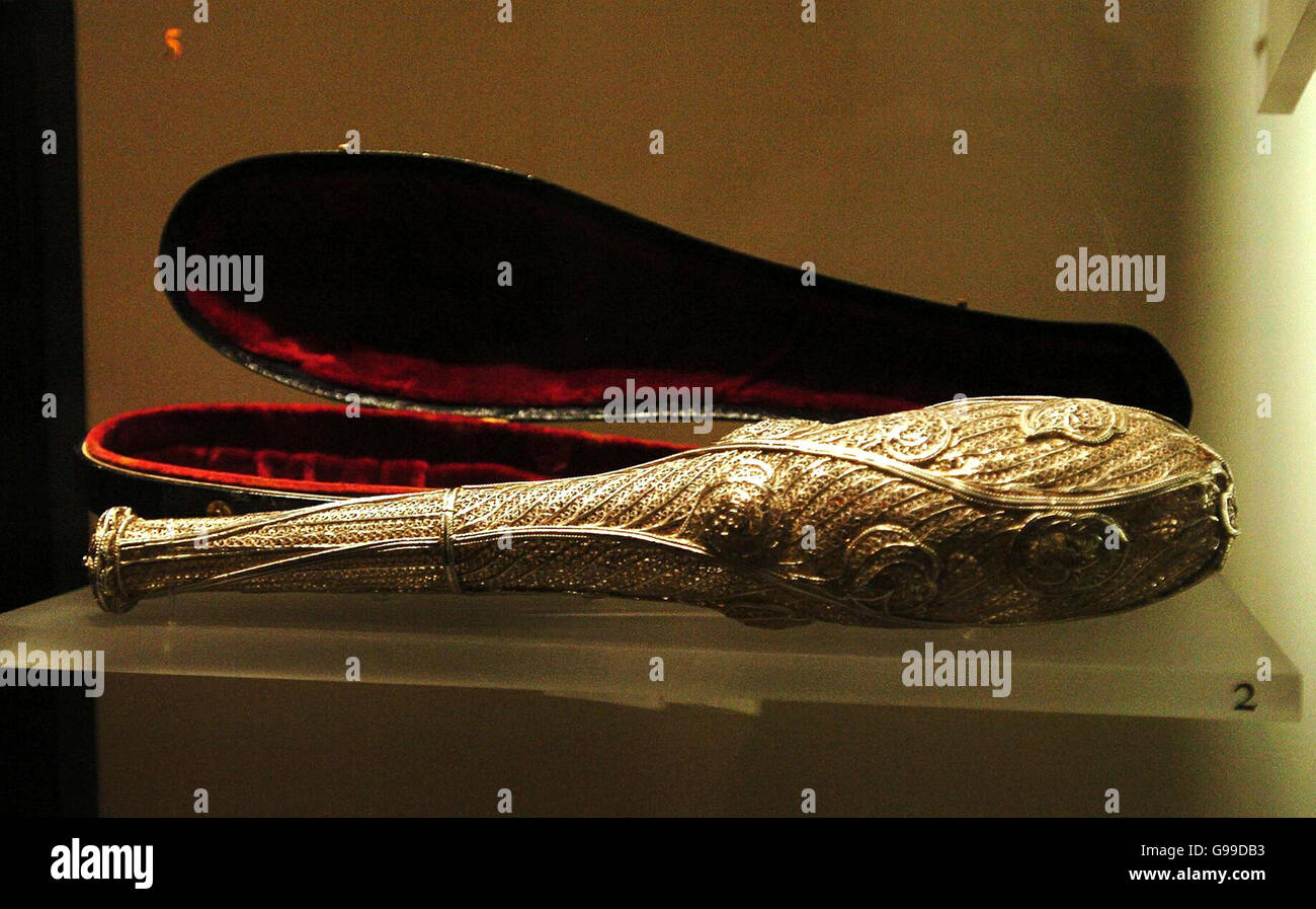 A silver filigree rattle which was given to baby George, then Prince of ...