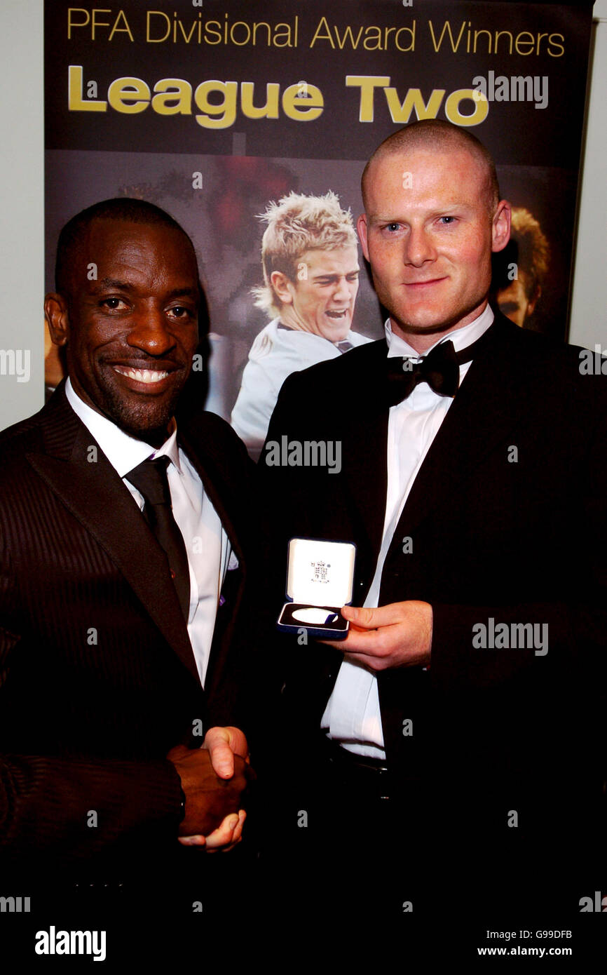 Northampton towns joshua low with pfa chairman chris powell hi-res ...