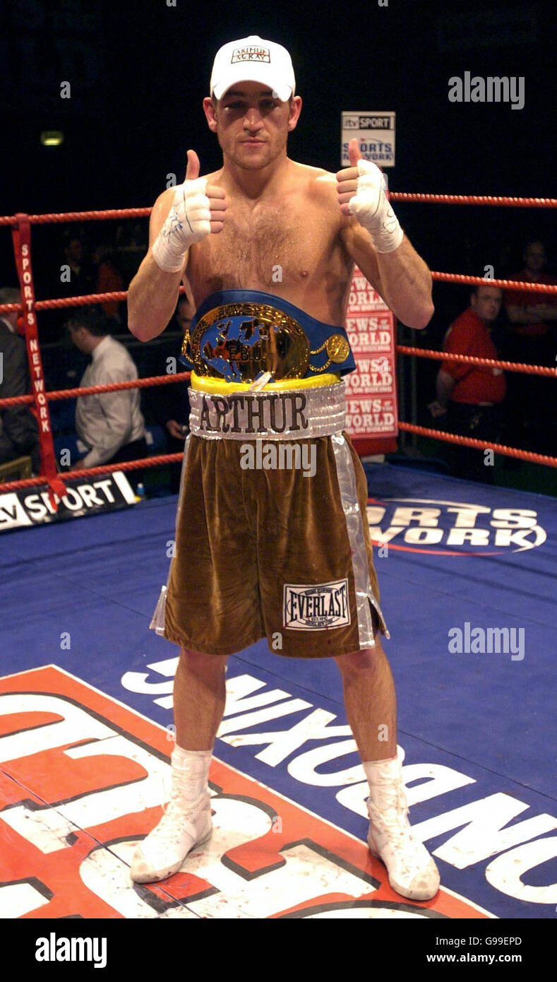 Scotland's Alex Arthur celebrates after retaining his European super ...