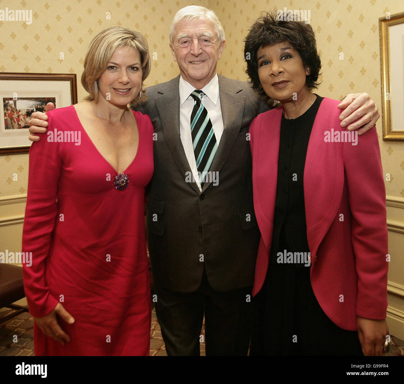 Penny Smith, Sir Michael Parkinson and Moira Stuart arrive for the Help ...