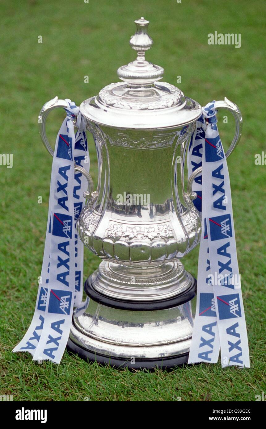 Cup trophy ribbons pitch cutout football facupthetrophy hi-res stock ...