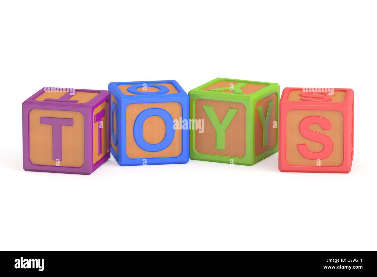 Toy cubes, toys concept. 3D rendering isolated on white background ...