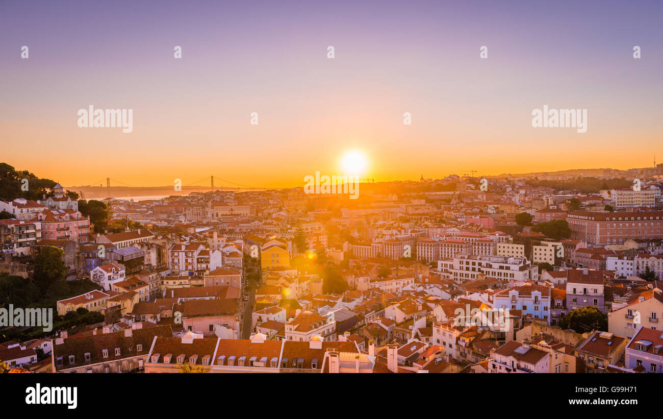 Sunset in Lisbon, Portugal Stock Photo - Alamy