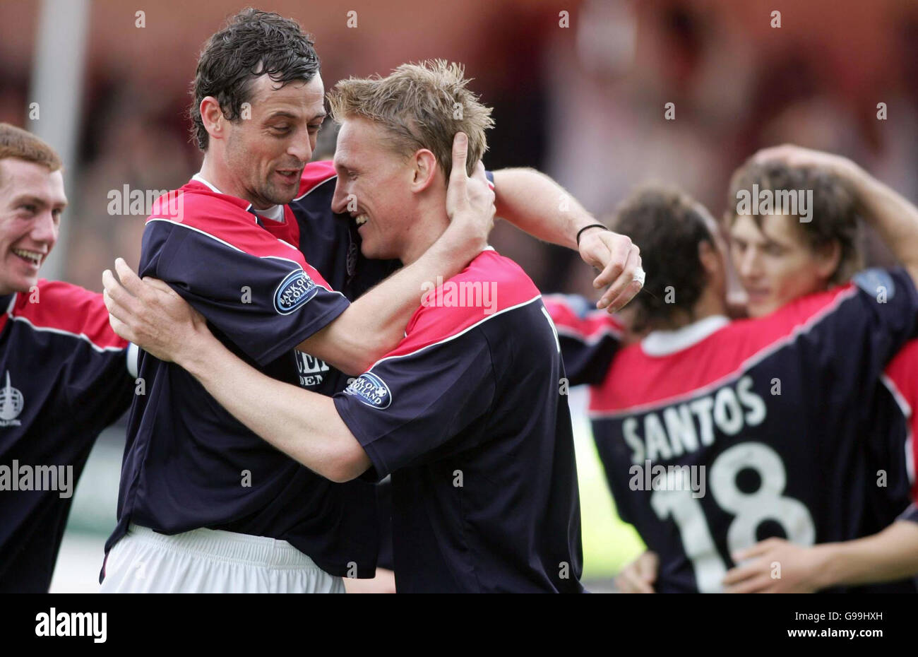 Falkirk's Daniel McBreen celebrates scoring against Livingston with ...