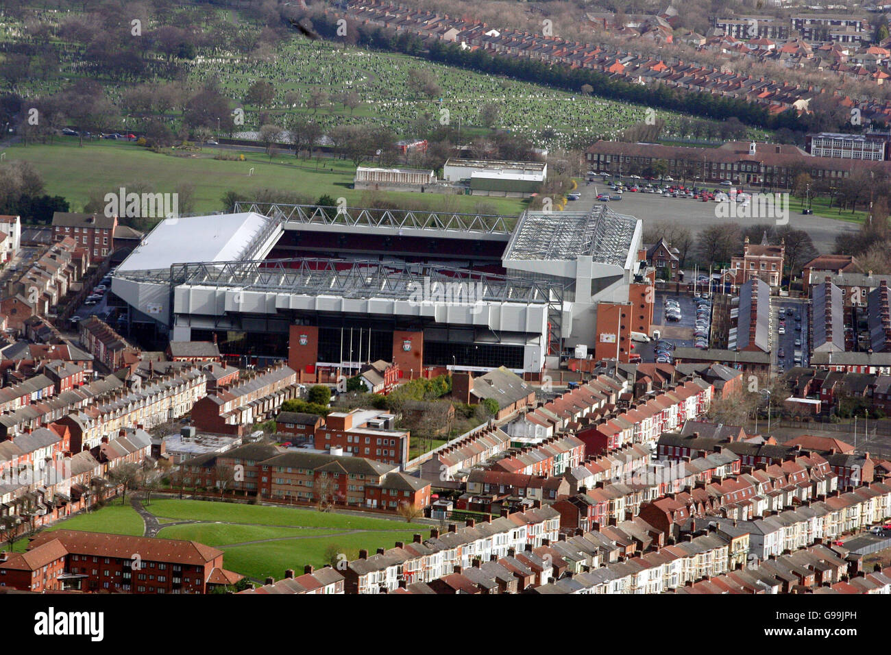 Anfield stadium aerial view hi-res stock photography and images - Alamy