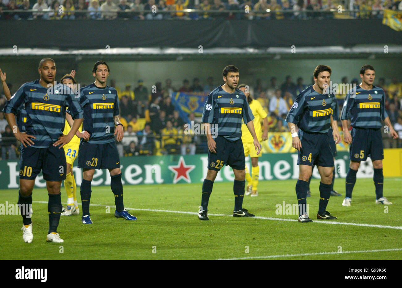 Javier zanetti dejan stankovic stand around dejected after the goal hi ...