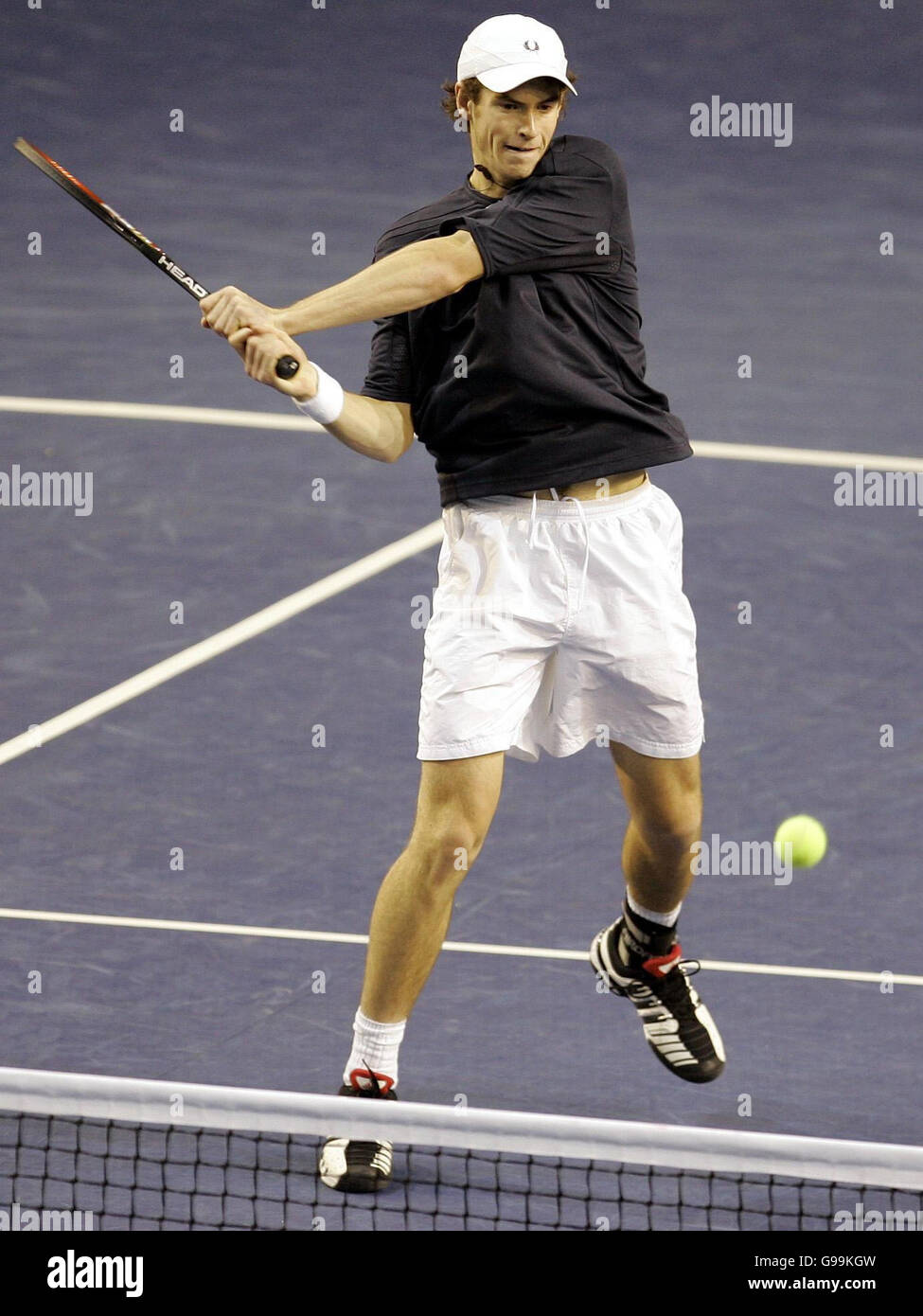 Great Britain's Andrew Murray in action during his doubles match with ...
