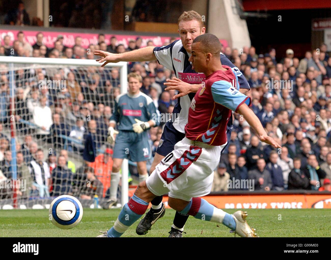 Aston villas gabriel agbonlahor challenges west bromwich albions steve ...