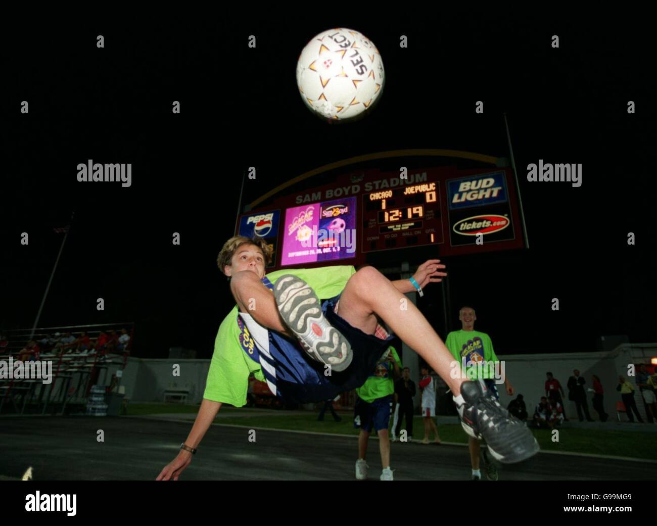 A CONCACAF Champions Cup ball boy shows off his skills Stock Photo - Alamy