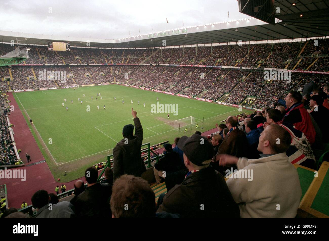 Rangers fans support their team during the last Old Firm Derby at Park ...