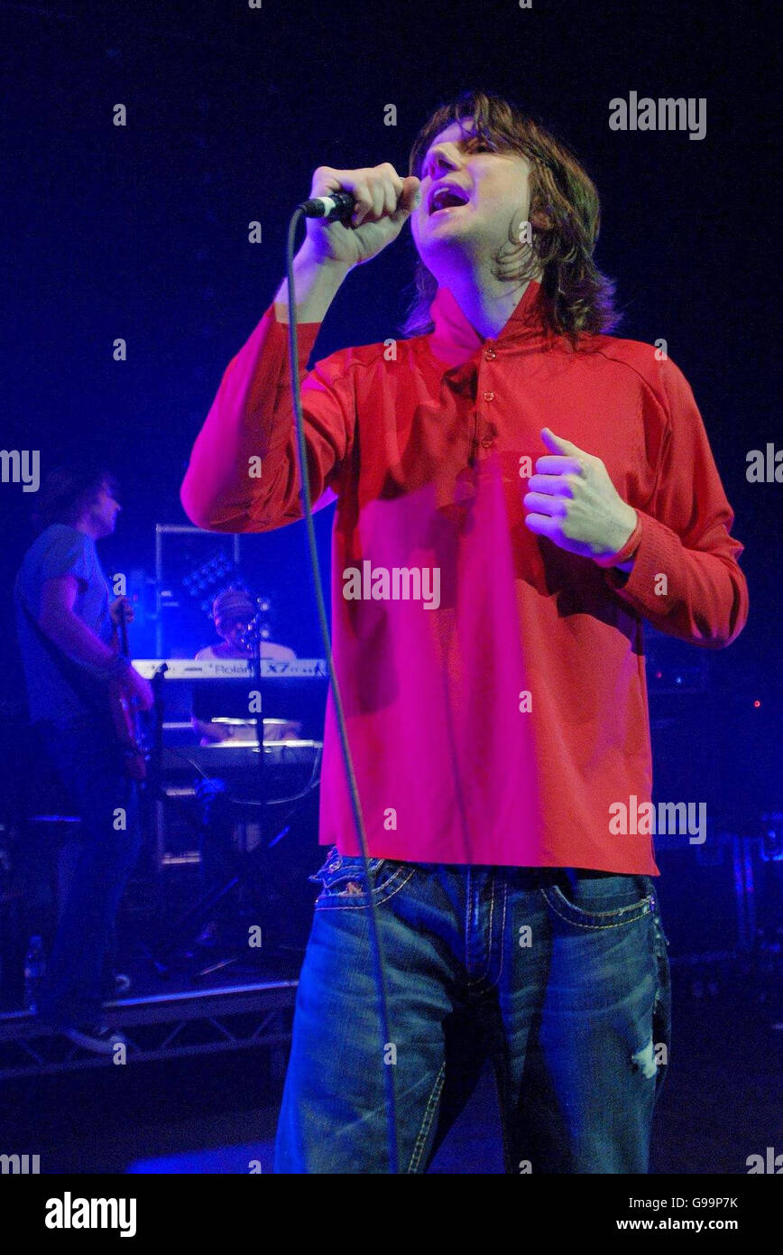 Danny McNamara of Embrace performs in concert, at the Shepherds Bush ...