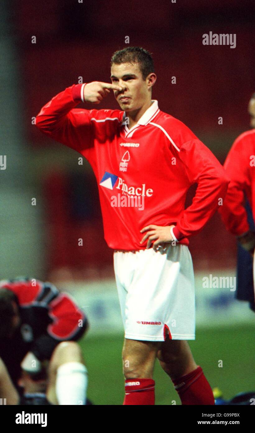 Nottingham Forest's Steve Melton explains that goalkeeper Mark Crossley ...