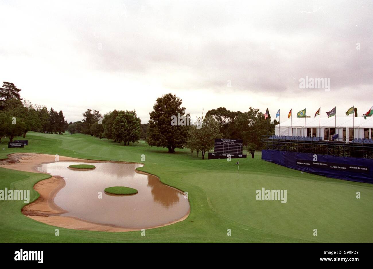 Golf - Alfred Dunhill Championship - Johannesburg. The flooded sand ...