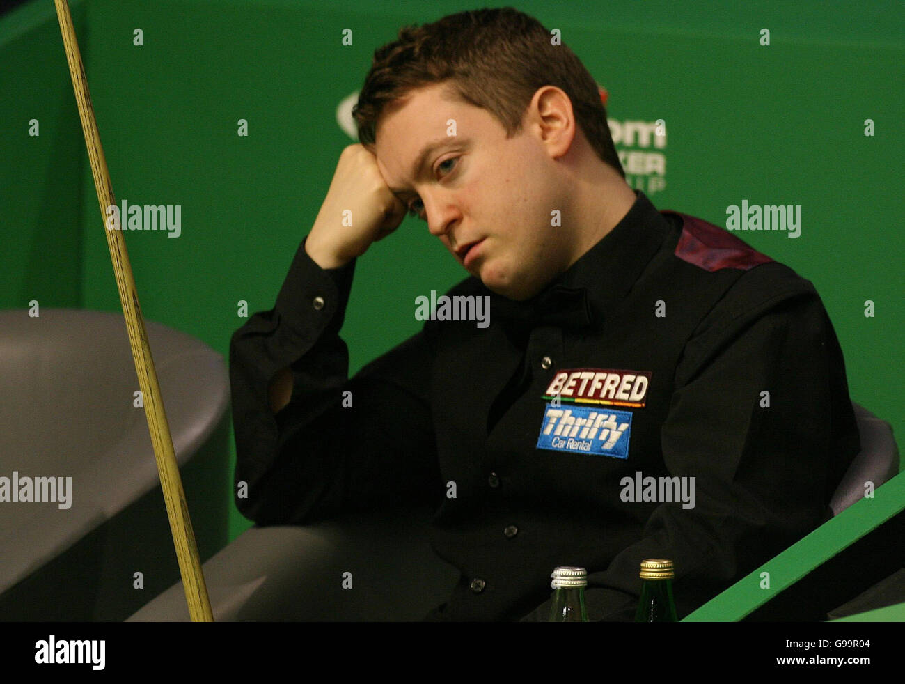 SNOOKER World. David Gray looks on against Jimmy White during the first ...