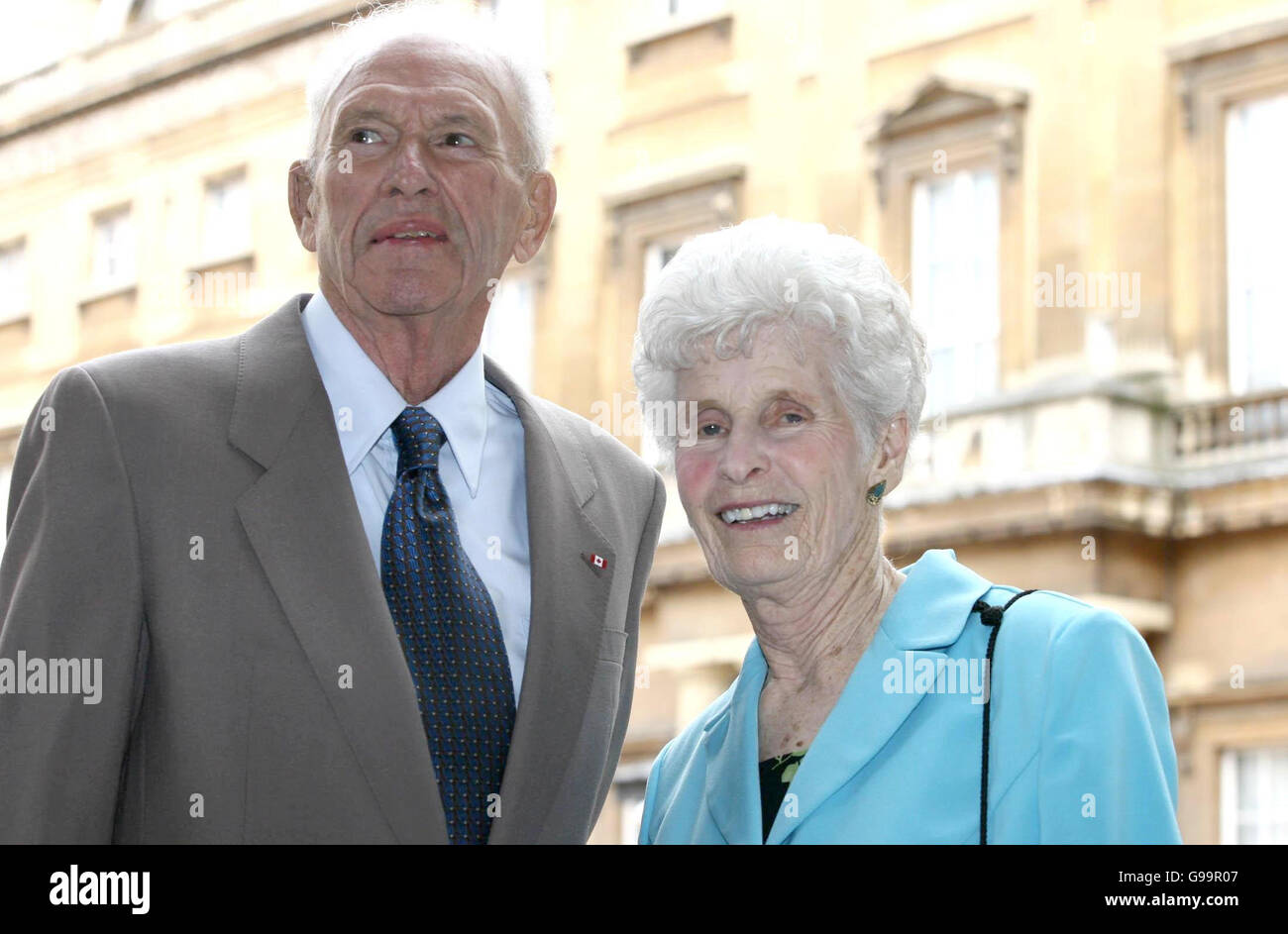 Tom and Shirley Radford, from Canada, leave Buckingham Palace, after a ...