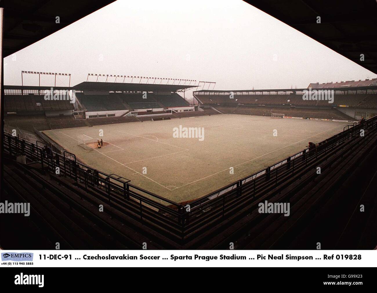 11 dec 91 czechoslavakian soccer sparta prague stadium hi-res stock ...