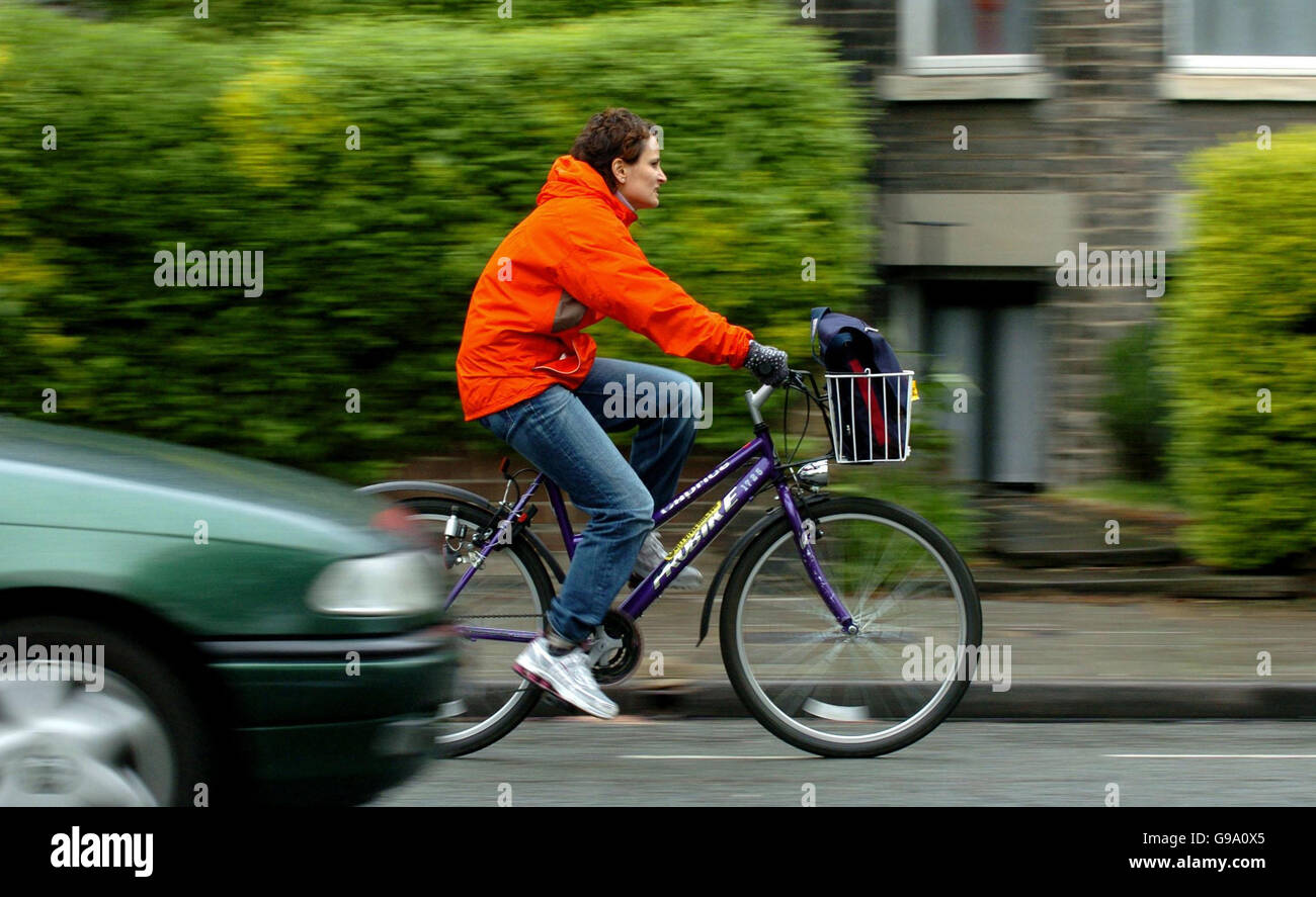 Traffic alongside cycle lane hi-res stock photography and images - Alamy