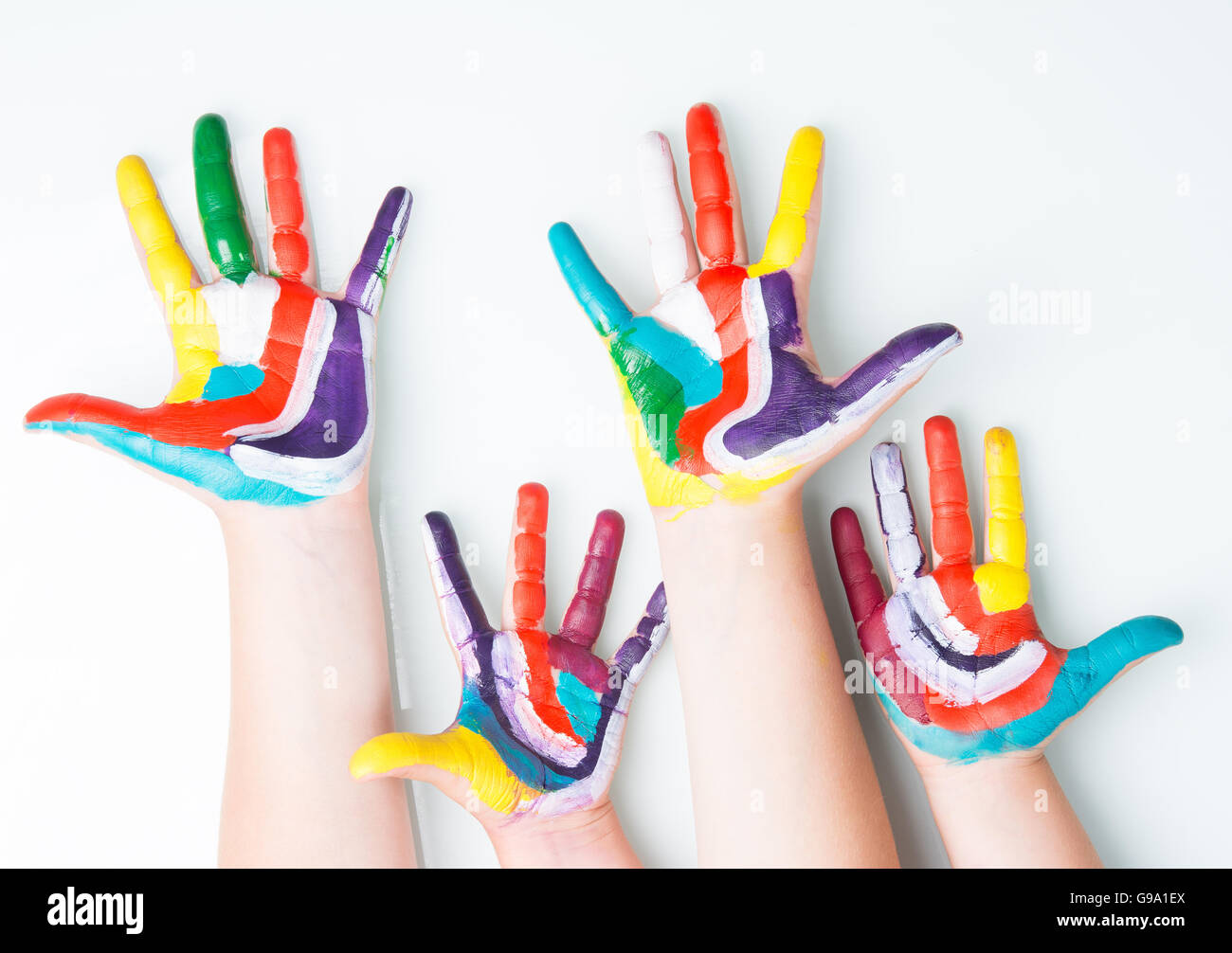 colorful children hands Stock Photo - Alamy