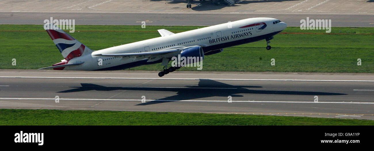 A view from the new air traffic control tower in the centre of Heathrow ...