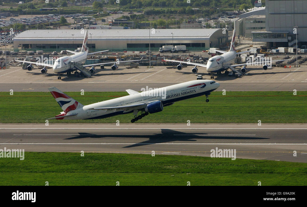 A view from the new air traffic control tower in the centre of Heathrow ...