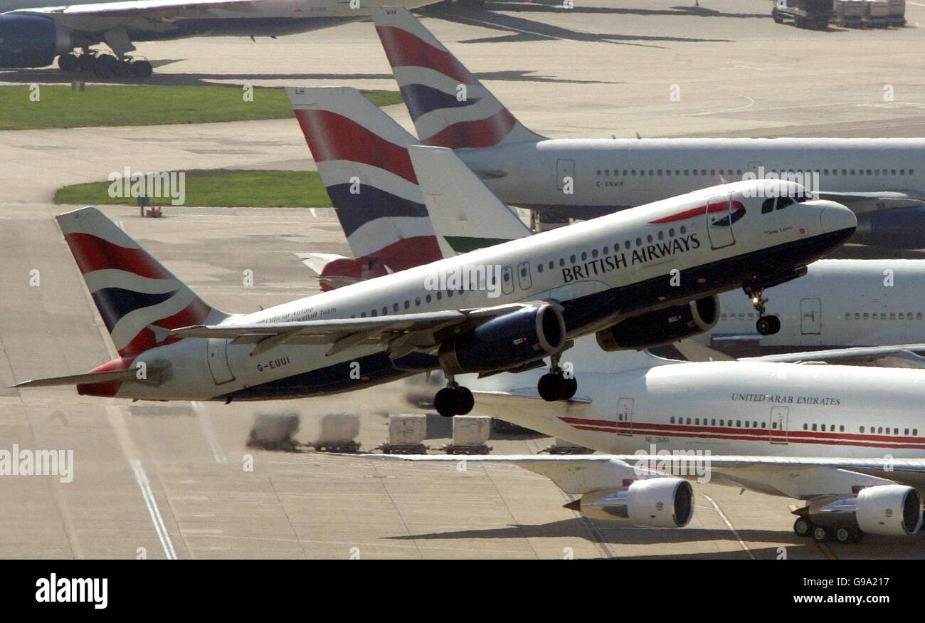 A view from the new air traffic control tower in the centre of Heathrow ...