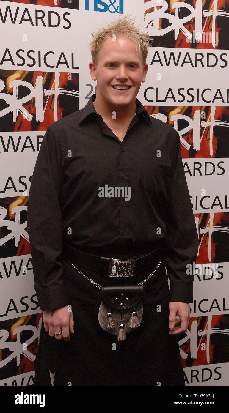 Nicky spence arrives for the classical brit awards hi-res stock ...