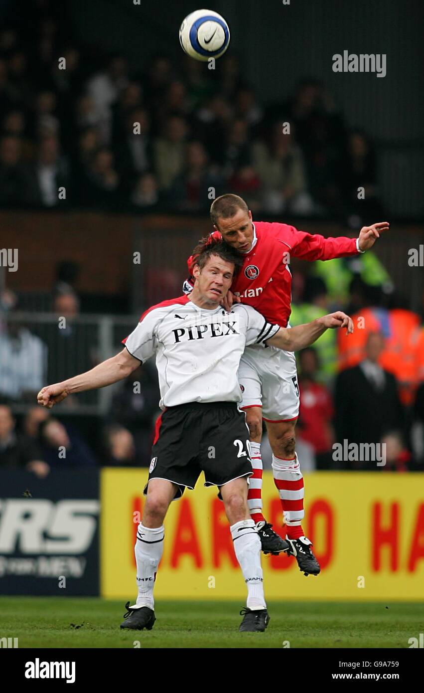 Charlton athletics chris perry and fulhams brian mcbride hi-res stock ...