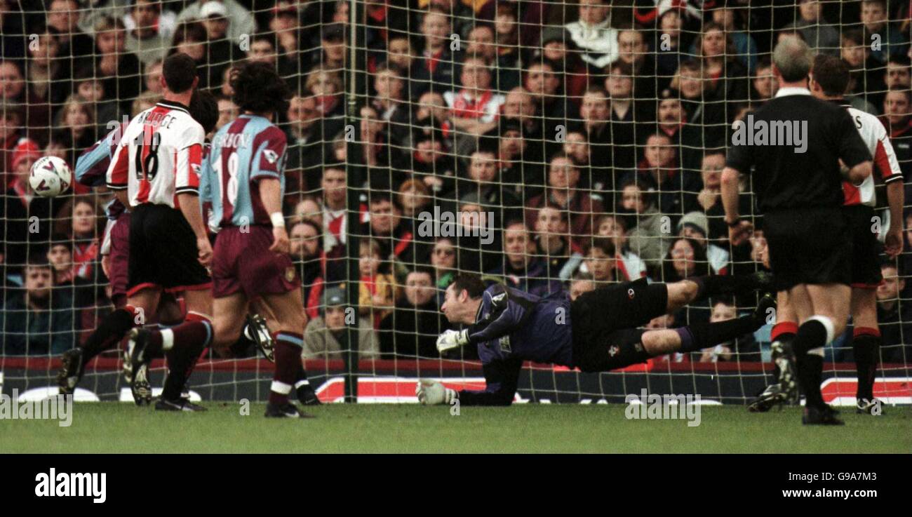 Southampton goalkeeper Paul Jones fails to stop Gareth Southgate (out ...