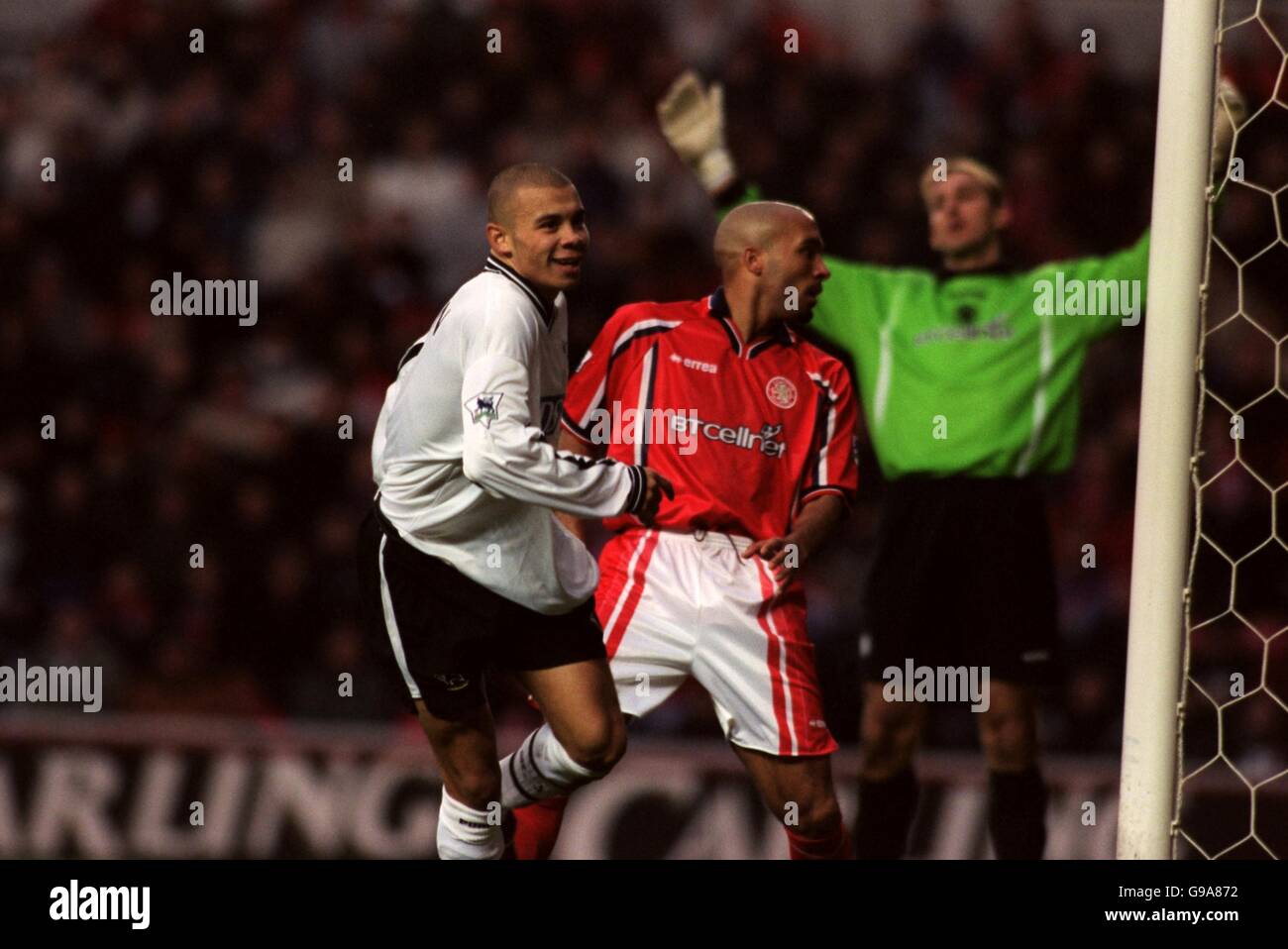 Derby countys deon burton turns to celebrate derbys 2nd goal hi-res ...