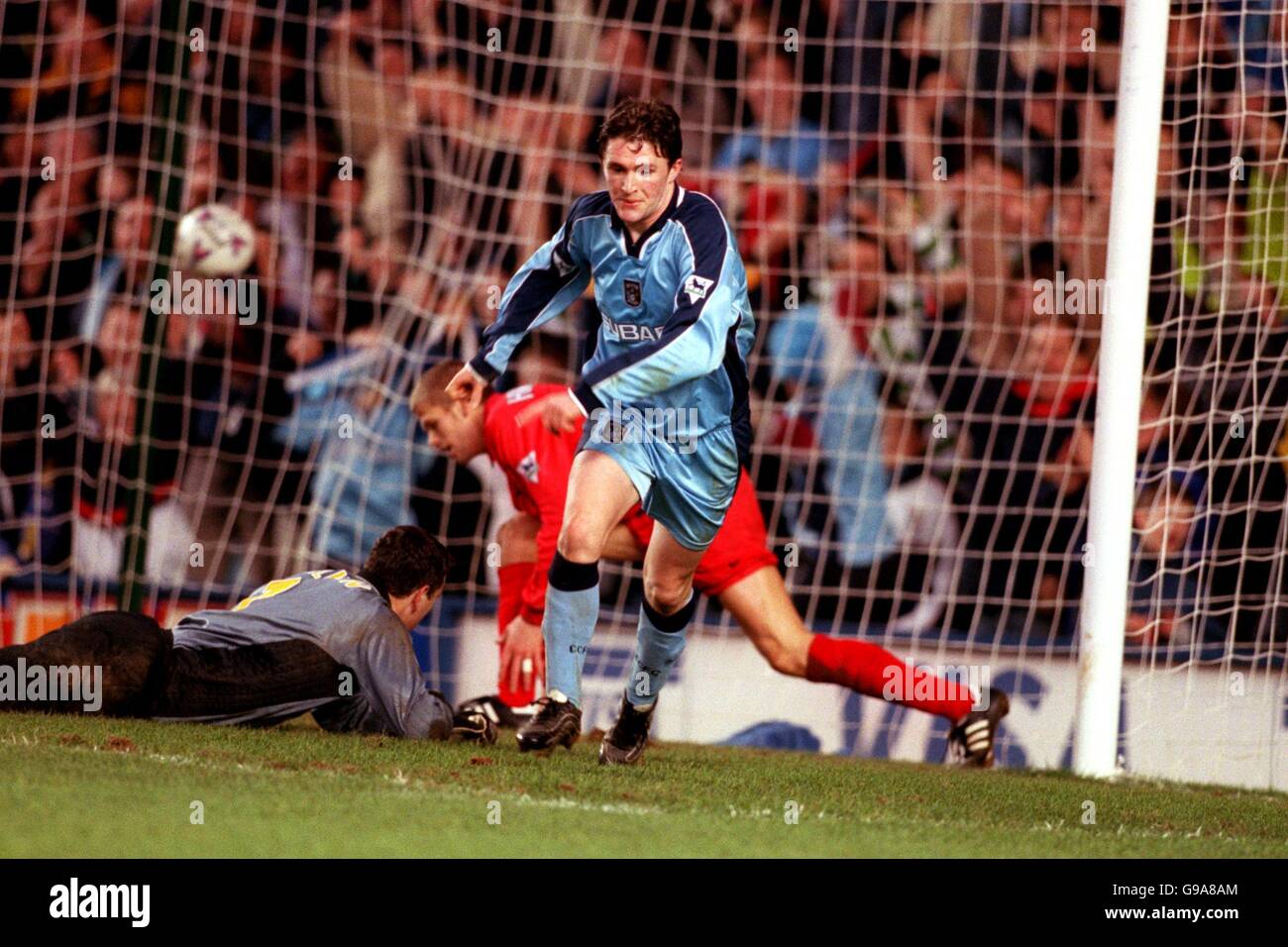 Coventry citys robbie keane turns to celebrate scoring hi-res stock ...