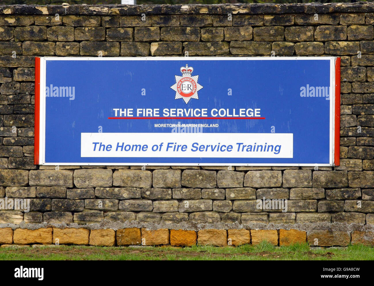 The sign outside the Fire Service College at Moreton-in-Marsh ...