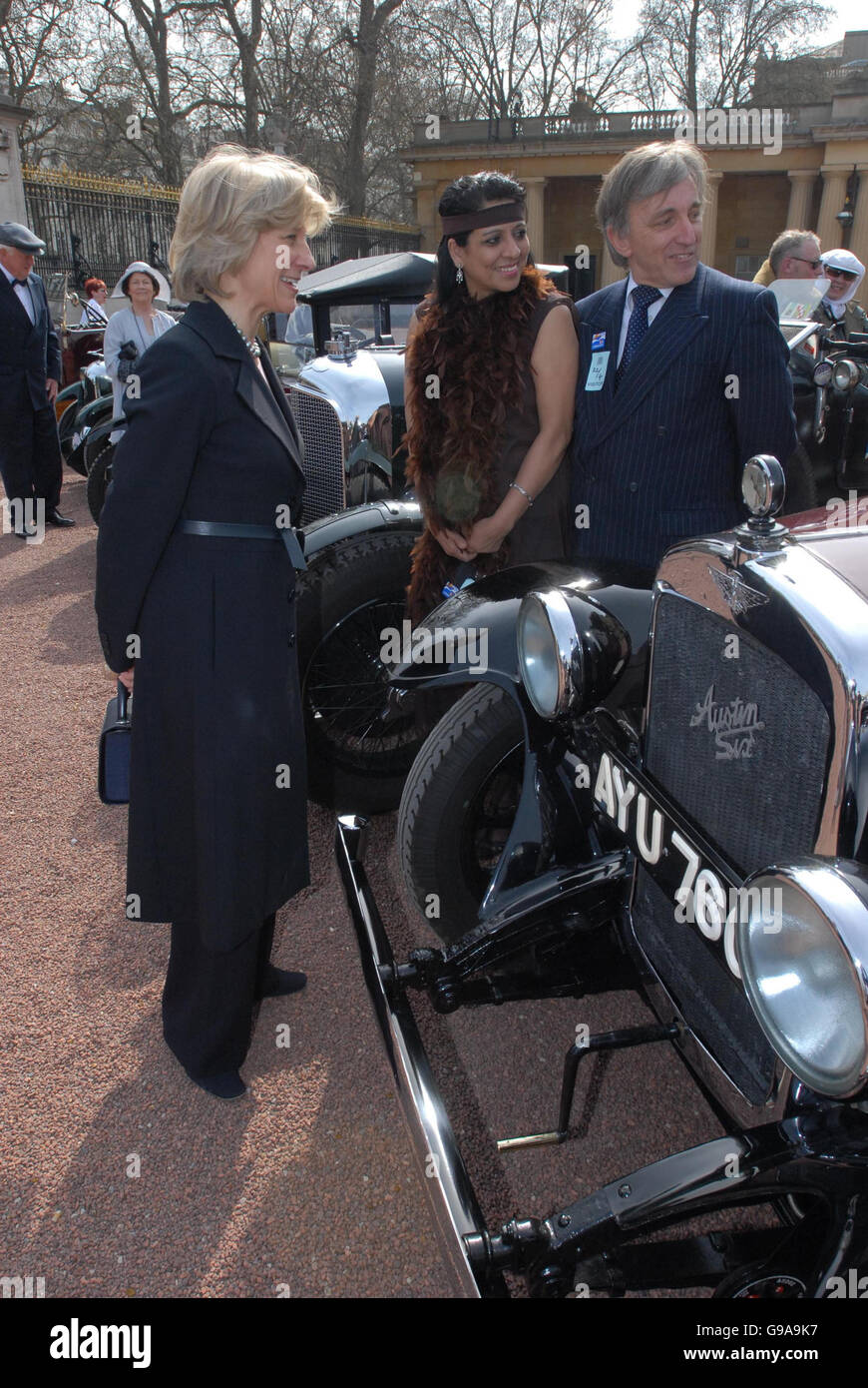 The Duchess of Gloucester (left) with Doug Cheshire and a 1930 Austin ...