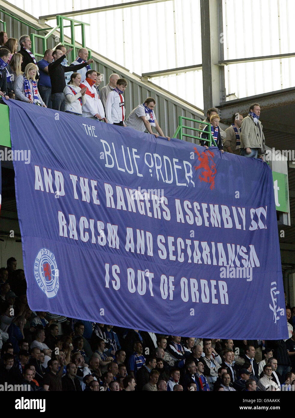 Rangers' fans during the Bank of Scotland Premier League match against ...